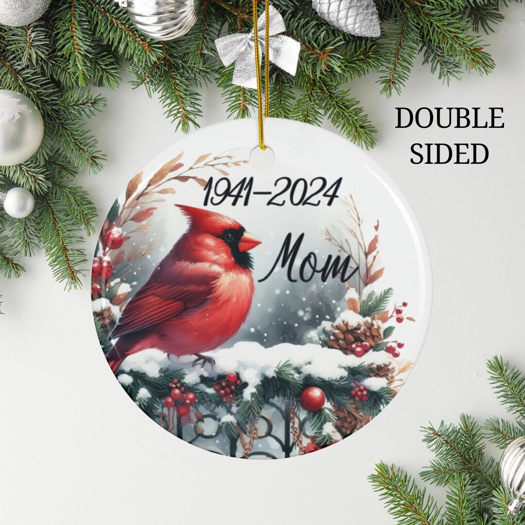 In Loving Memory of Mom, Cardinal Memorial Ornament, Christmas Ornament ...