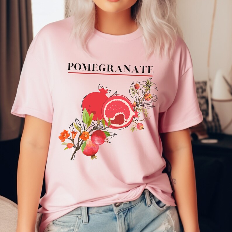 Pomegranate Fruit Shirt, Graphic Tee, Aesthetic Clothing, Pomegranate ...