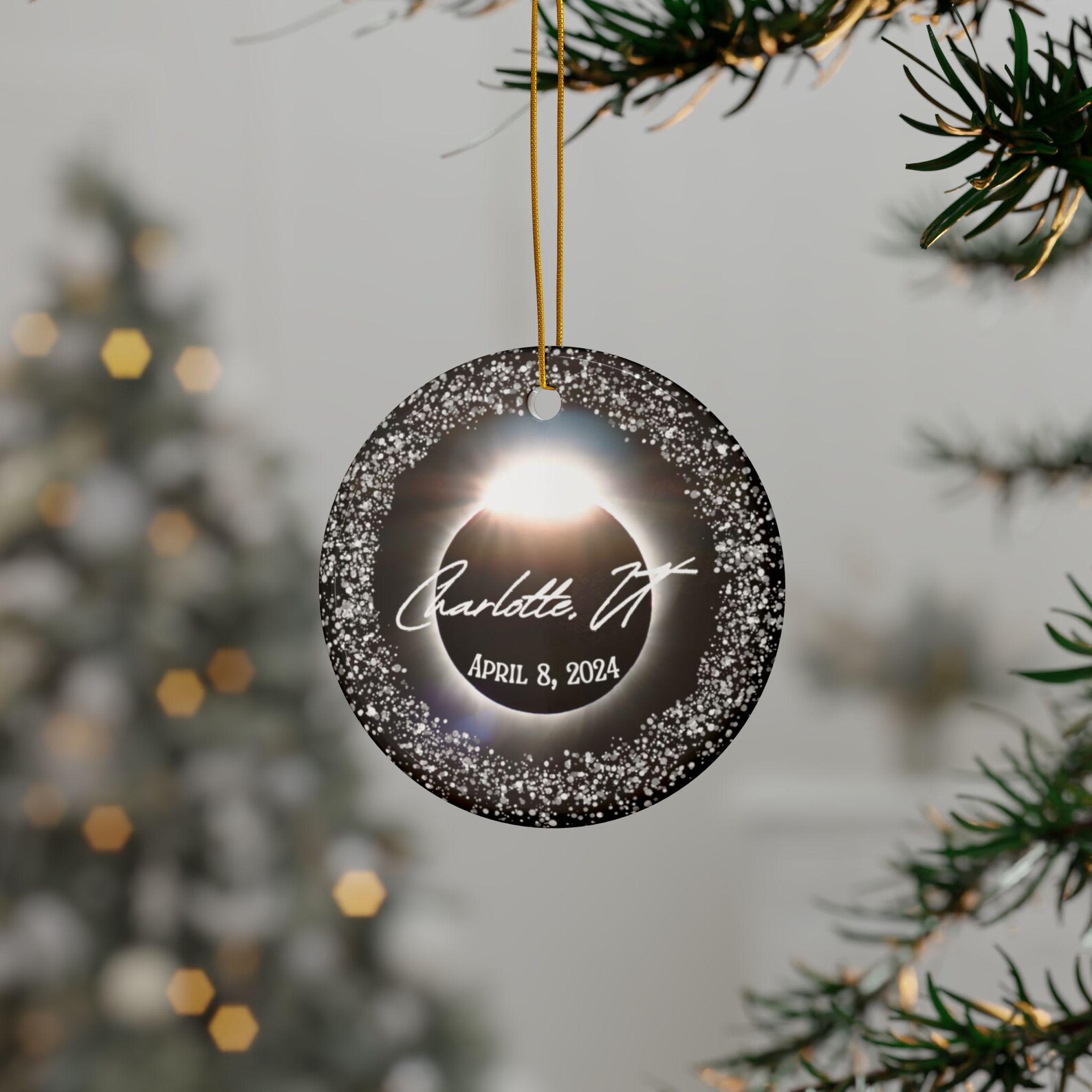 Solar Eclipse Ornament, Personalized Keepsake, Lunar Eclipse Gift for ...