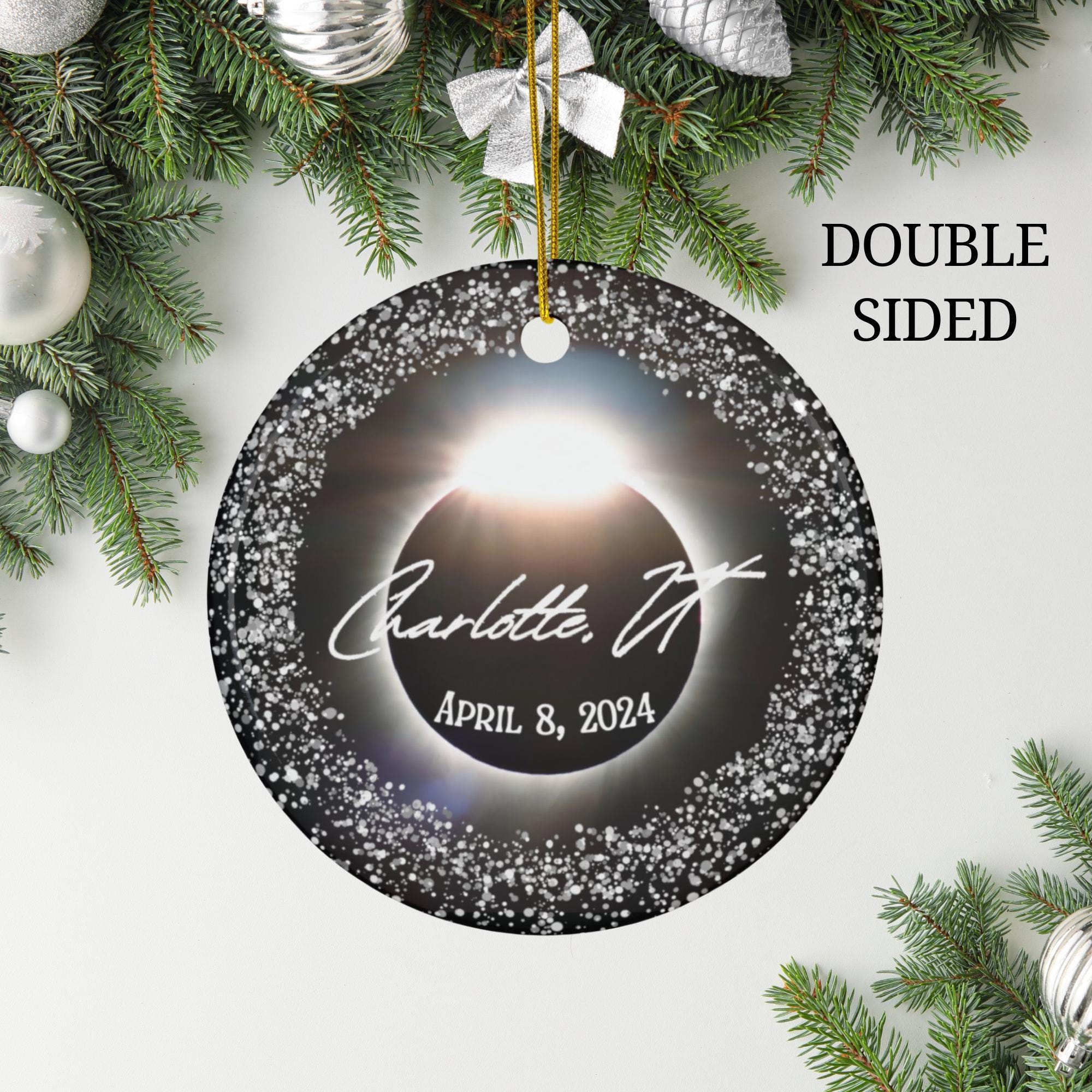 Solar Eclipse Ornament, Personalized Keepsake, Lunar Eclipse Gift for ...