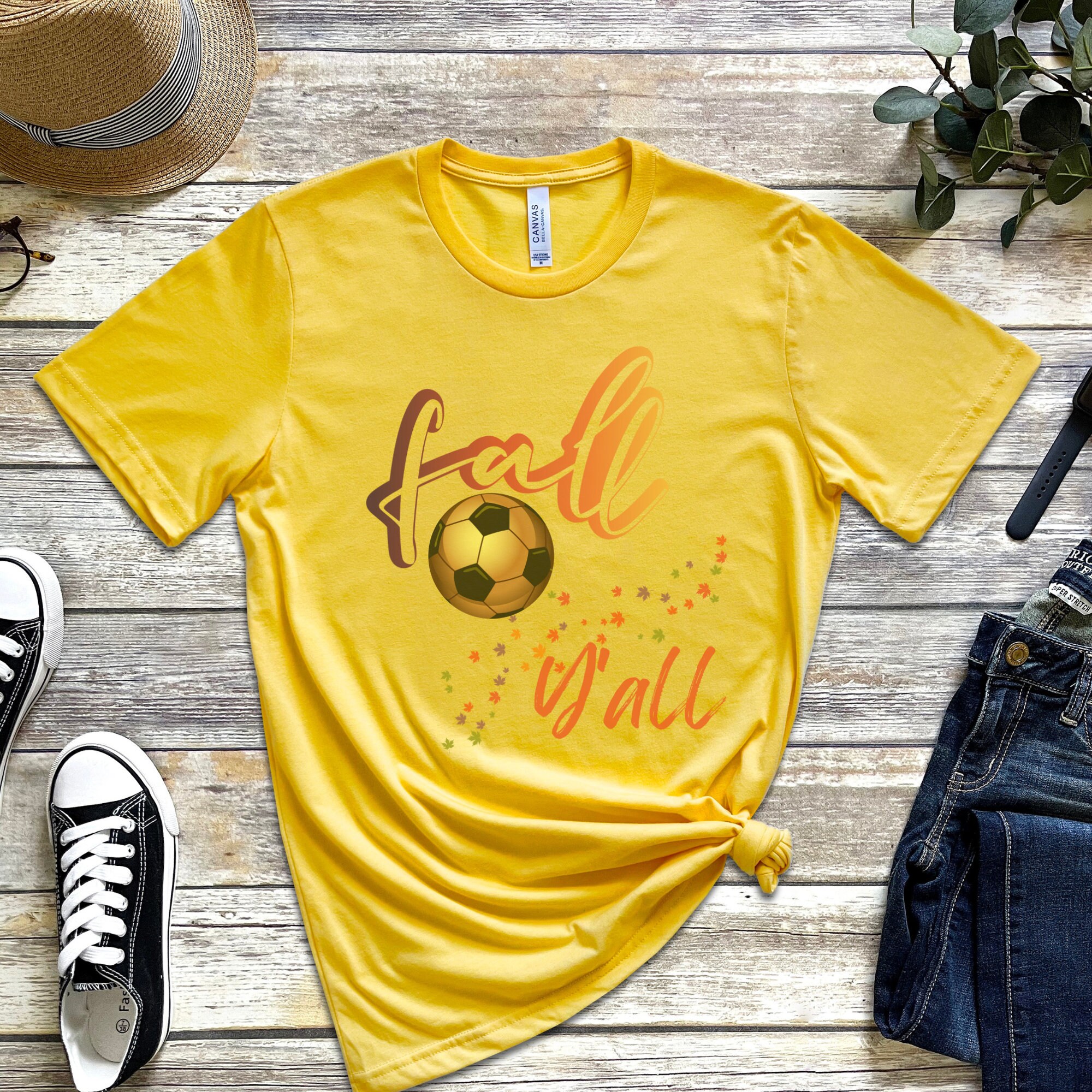 Fall Soccer T-shirt, Fall Ball Y'all Tee, Girls Soccer Shirt, Team ...