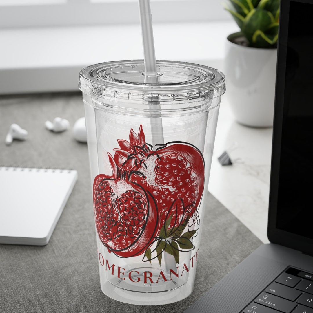 Tumbler With Lid & Straw, Plastic Crack Resistant Iced Coffee Pint Cup ...