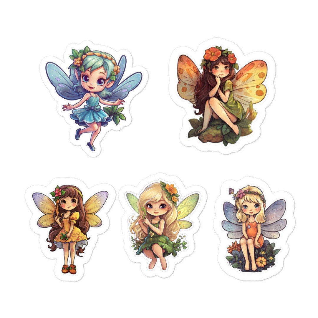 Fairy Stickers, Vintage Stickers, Retro Stickers, Kids Stickers, 5 ...