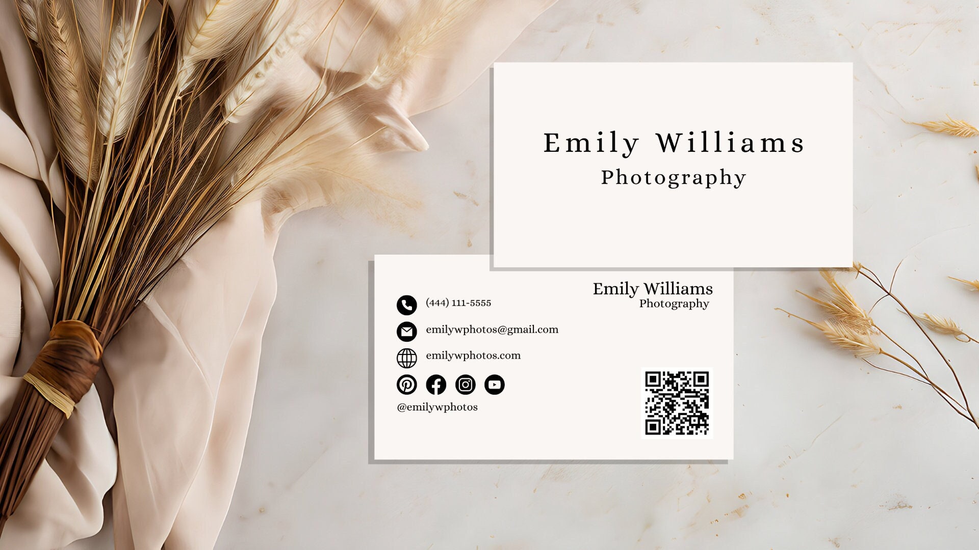 Business Card Template, Boho Business Cards, Minimalist Business Card ...