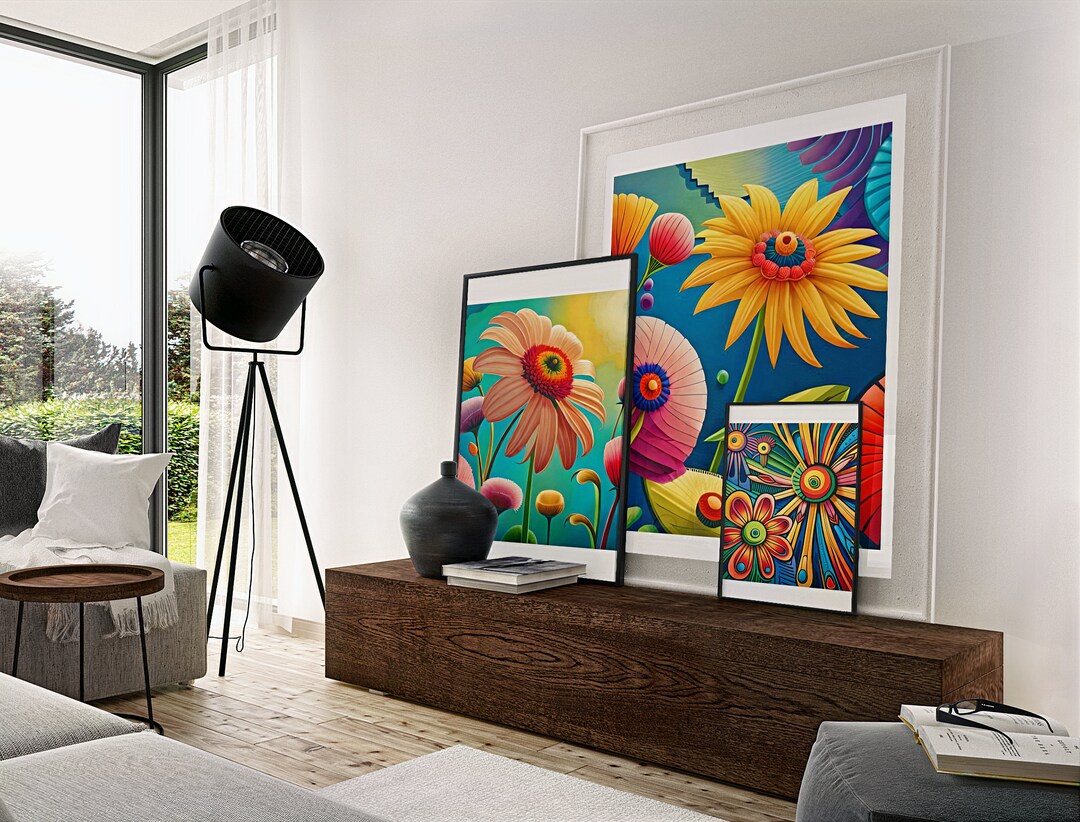 ABSTRACT FLOWER Art-colorful Blossom Wall-flower Art -colorful Floral ...