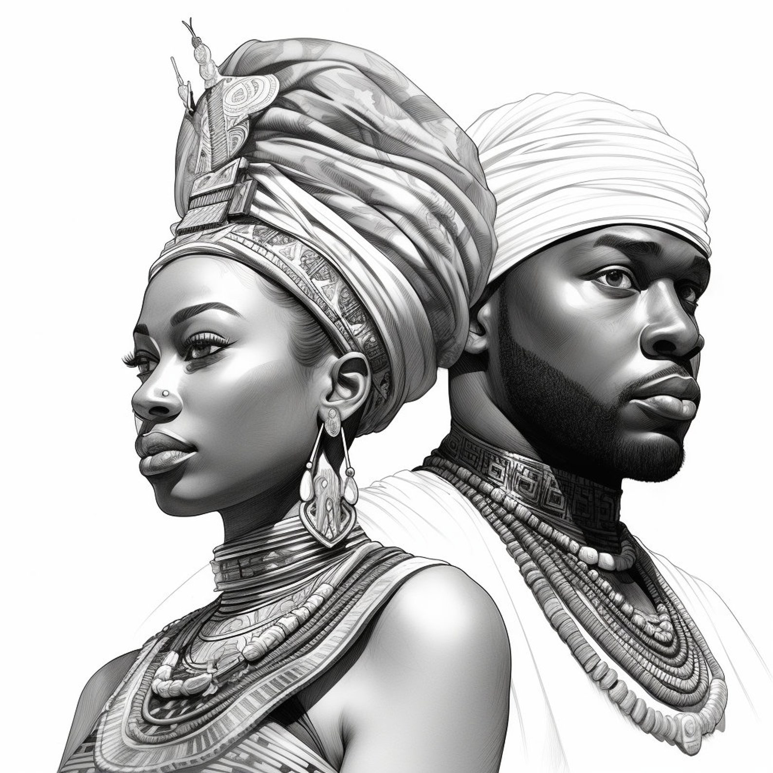 African King and Queen Coloring Pages - Etsy