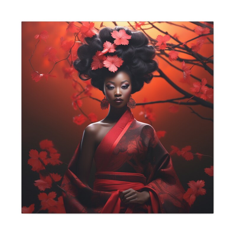 African Geisha Girls 2d Canvas Gallery Wraps - Etsy