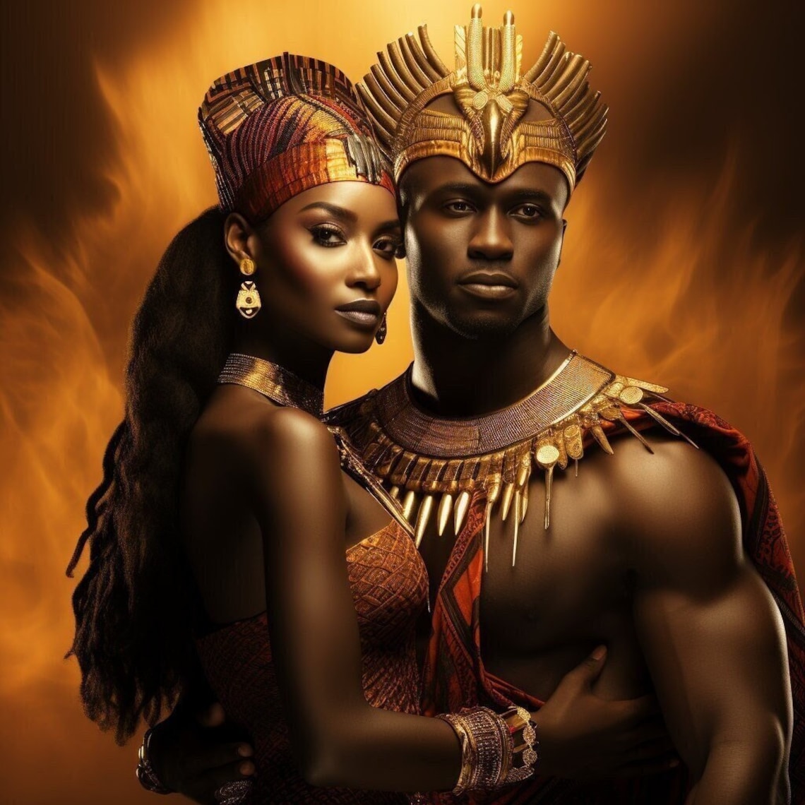 African King and Queen Classic Edition V love and Gold - Etsy