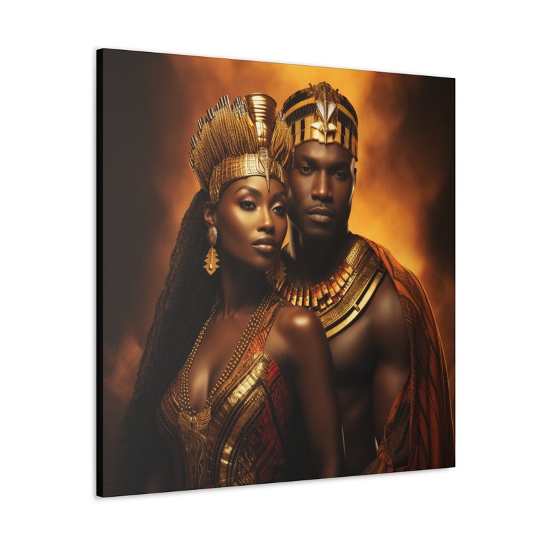 African King and Queen Classic Edition V love and Goldb Canvas Gallery Wraps - Etsy