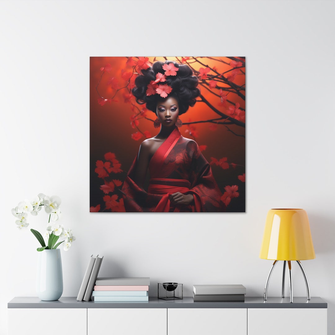 African Geisha Girls 2d Canvas Gallery Wraps - Etsy