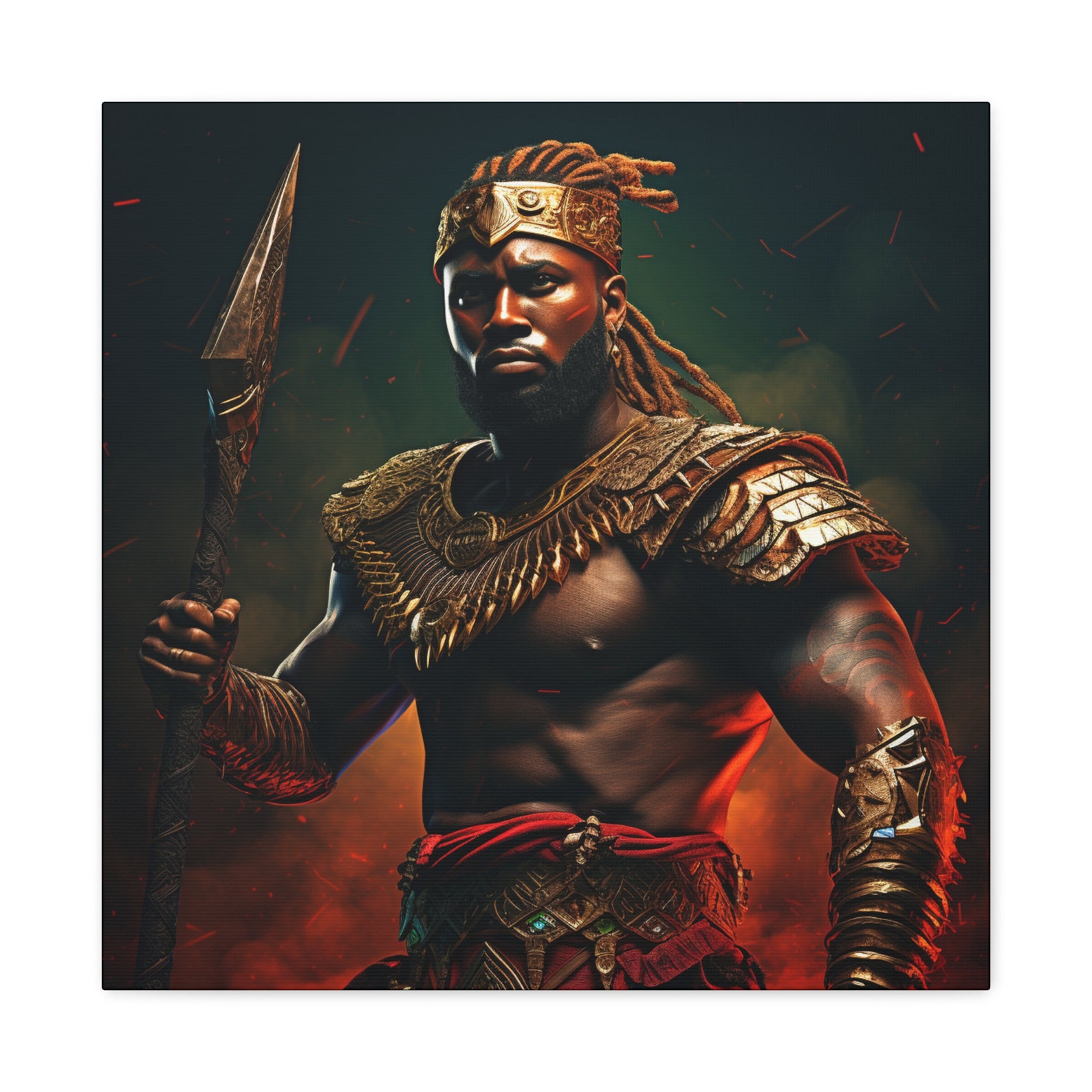 African Battle Warriors V Canvas Gallery Wraps - Etsy