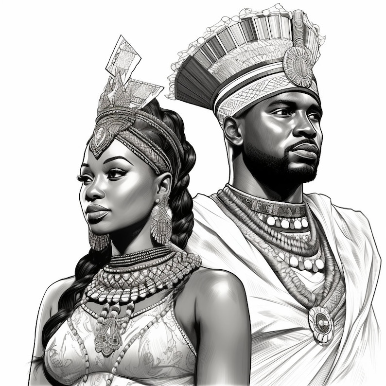 African King and Queen Coloring Pages - Etsy UK