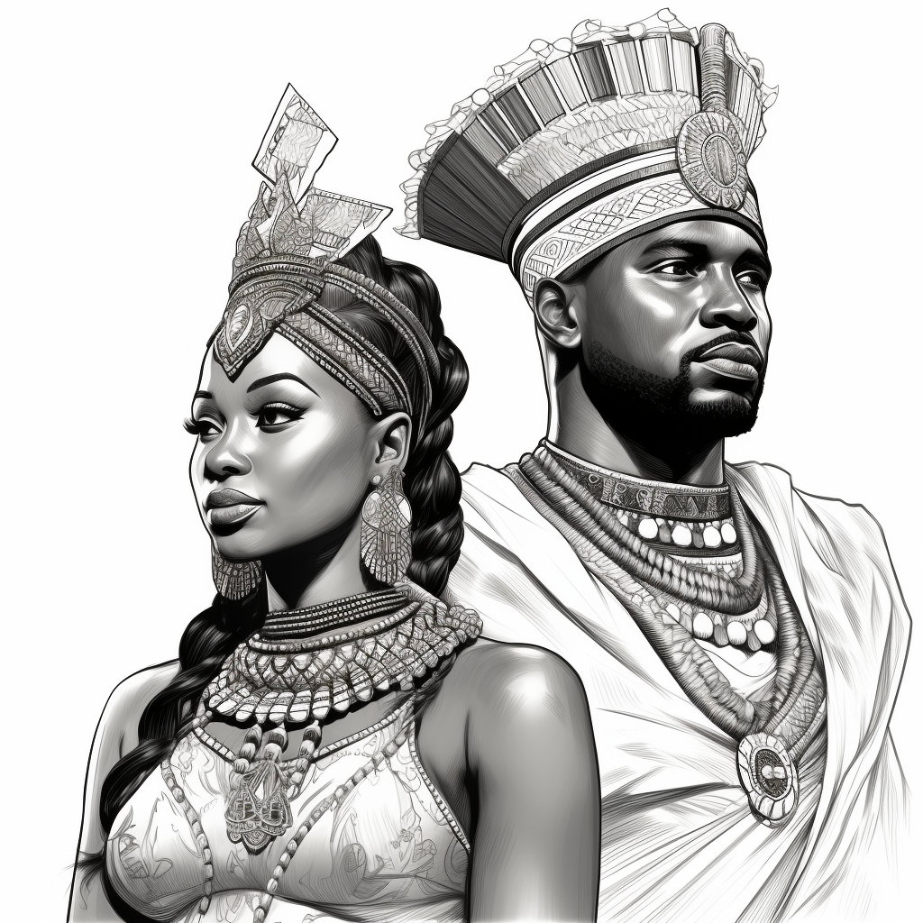 African King and Queen Coloring Pages - Etsy