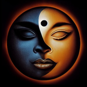 Yin Yang Faces Wall Art - Etsy