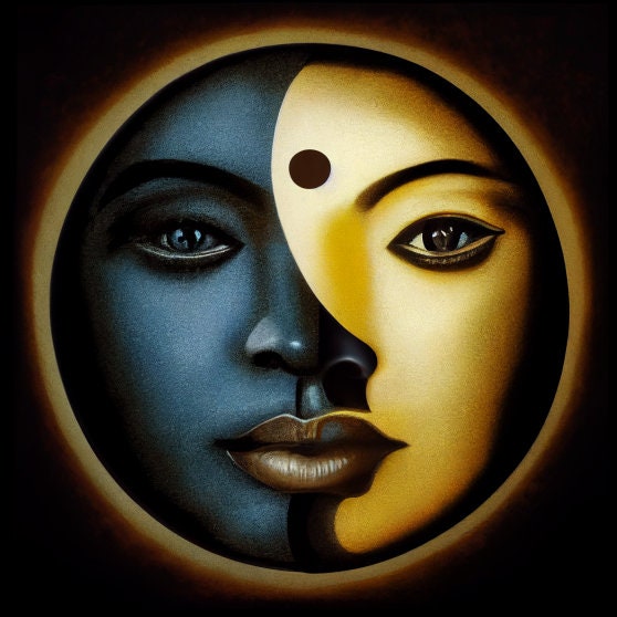 Yin Yang Faces Wall Art - Etsy