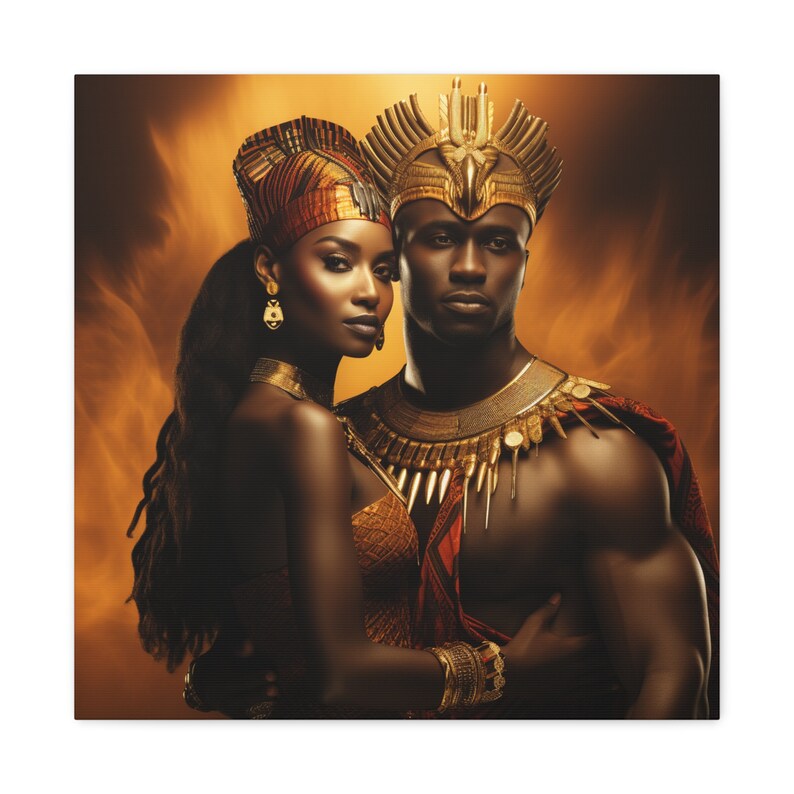 African King and Queen Classic Edition V love and Gold Canvas Gallery Wraps - Etsy