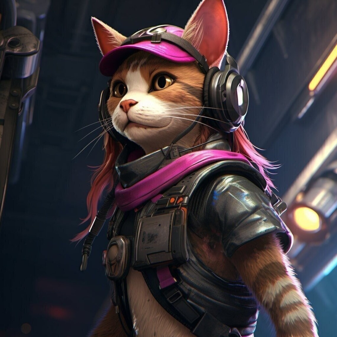 Cyber Punk Cat 1 - Etsy
