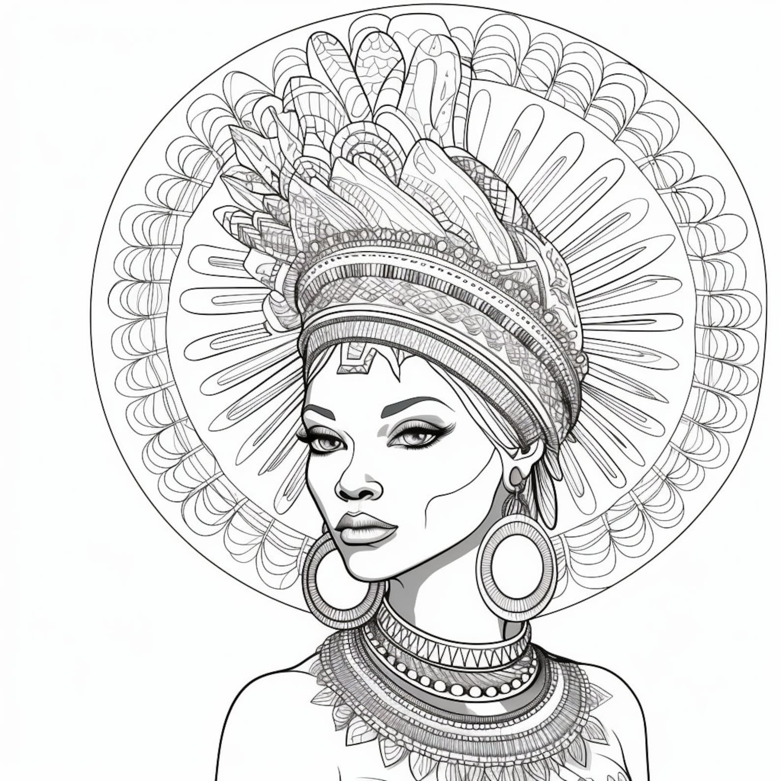 African Queen Coloring Pages - Etsy
