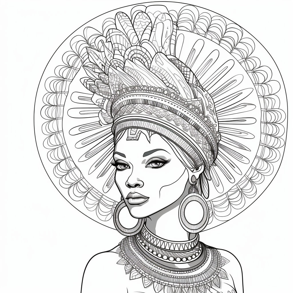 African Queen Coloring Pages - Etsy