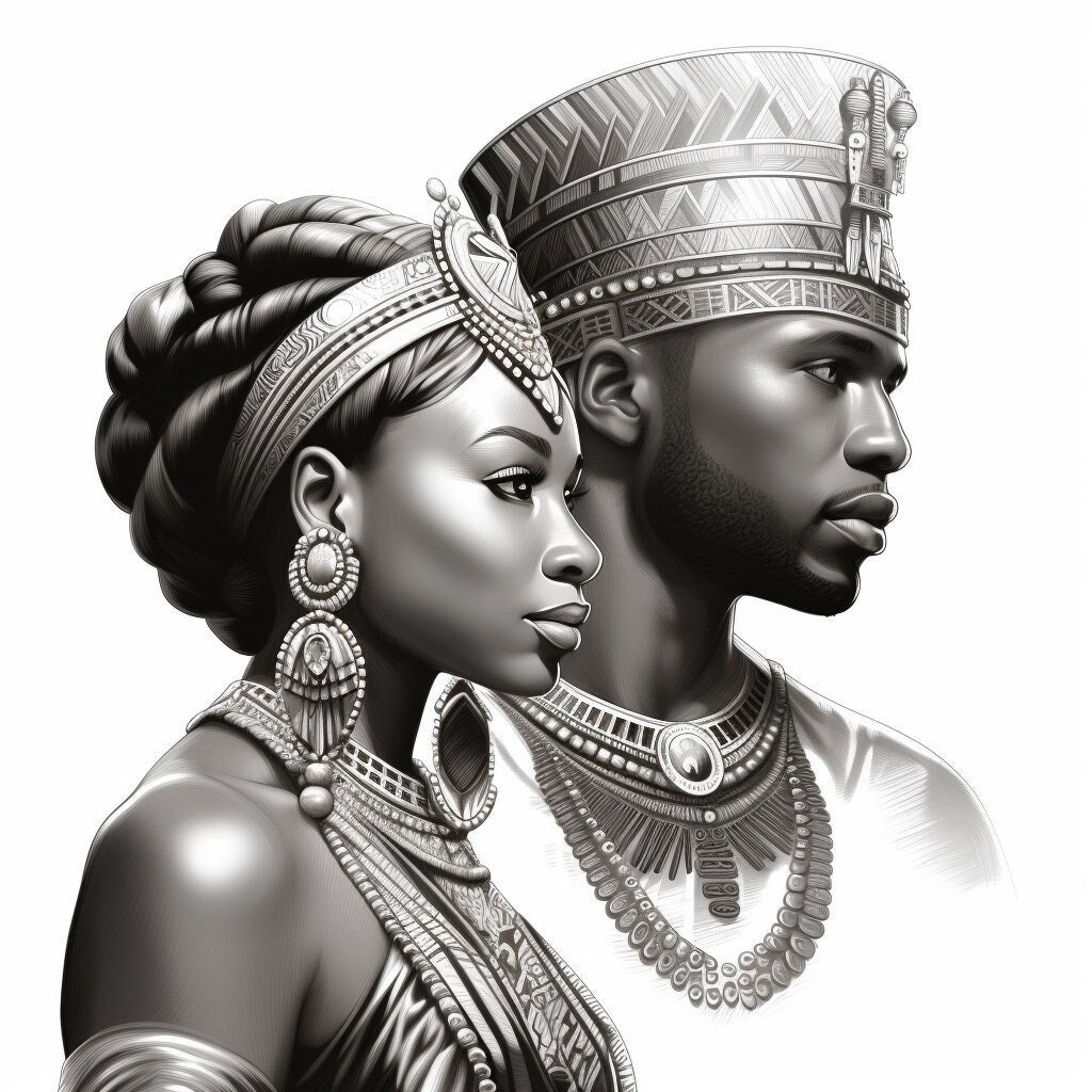 African King and Queen Coloring Pages - Etsy