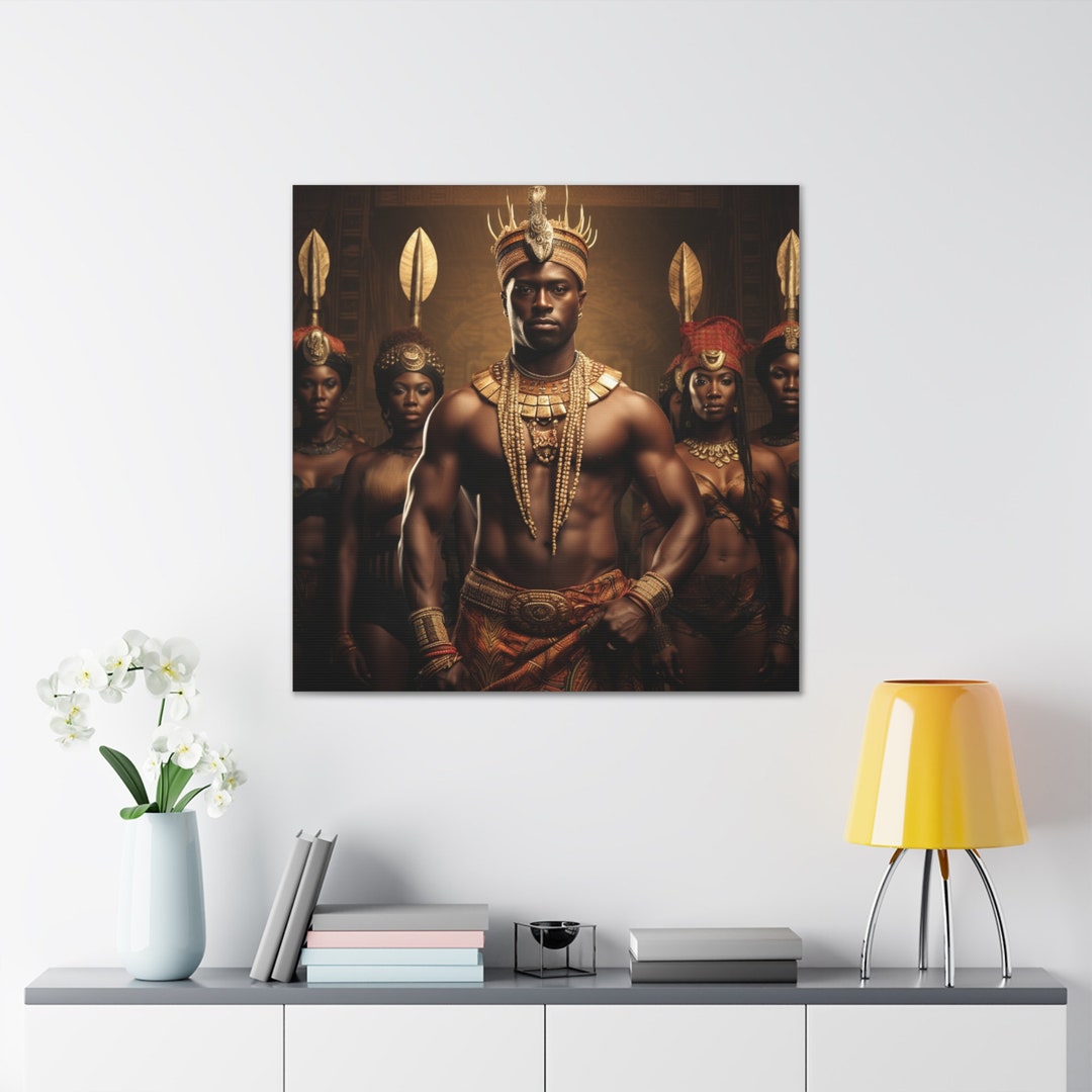 African King and His Queens 3 Canvas Gallery Wraps b - Etsy