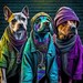 Three Pimped-out Pooches: Original Art of 3 Sketchy Dogs Dressed as ...