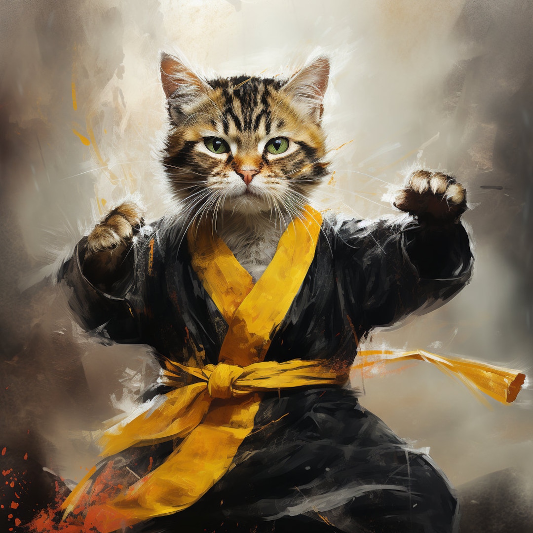 Kung Fu Cat 1 - Etsy