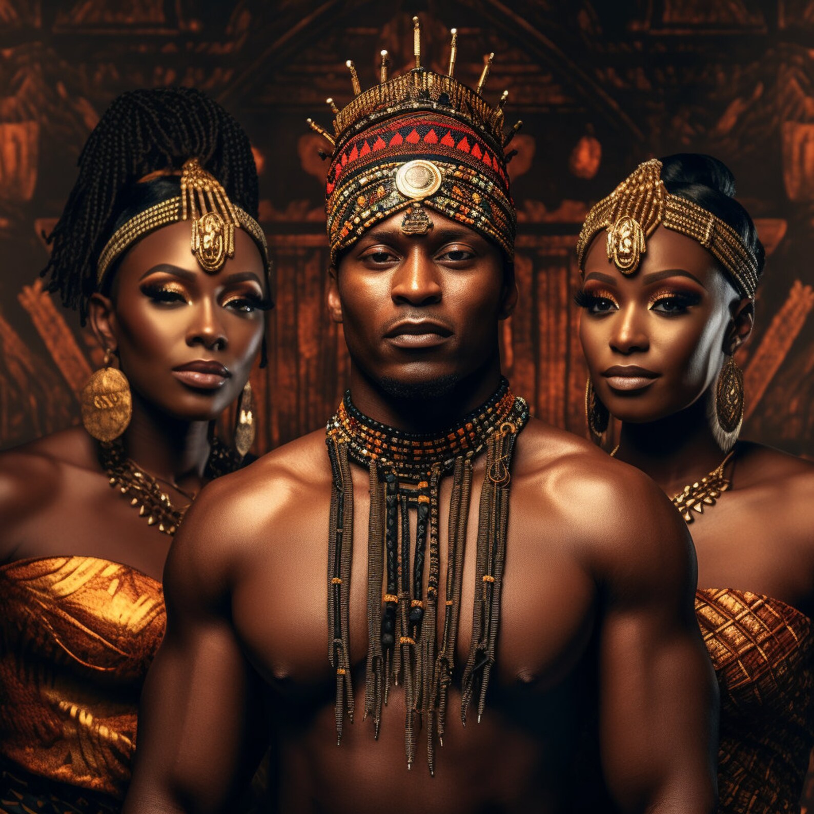 African King and His Queens I - Etsy