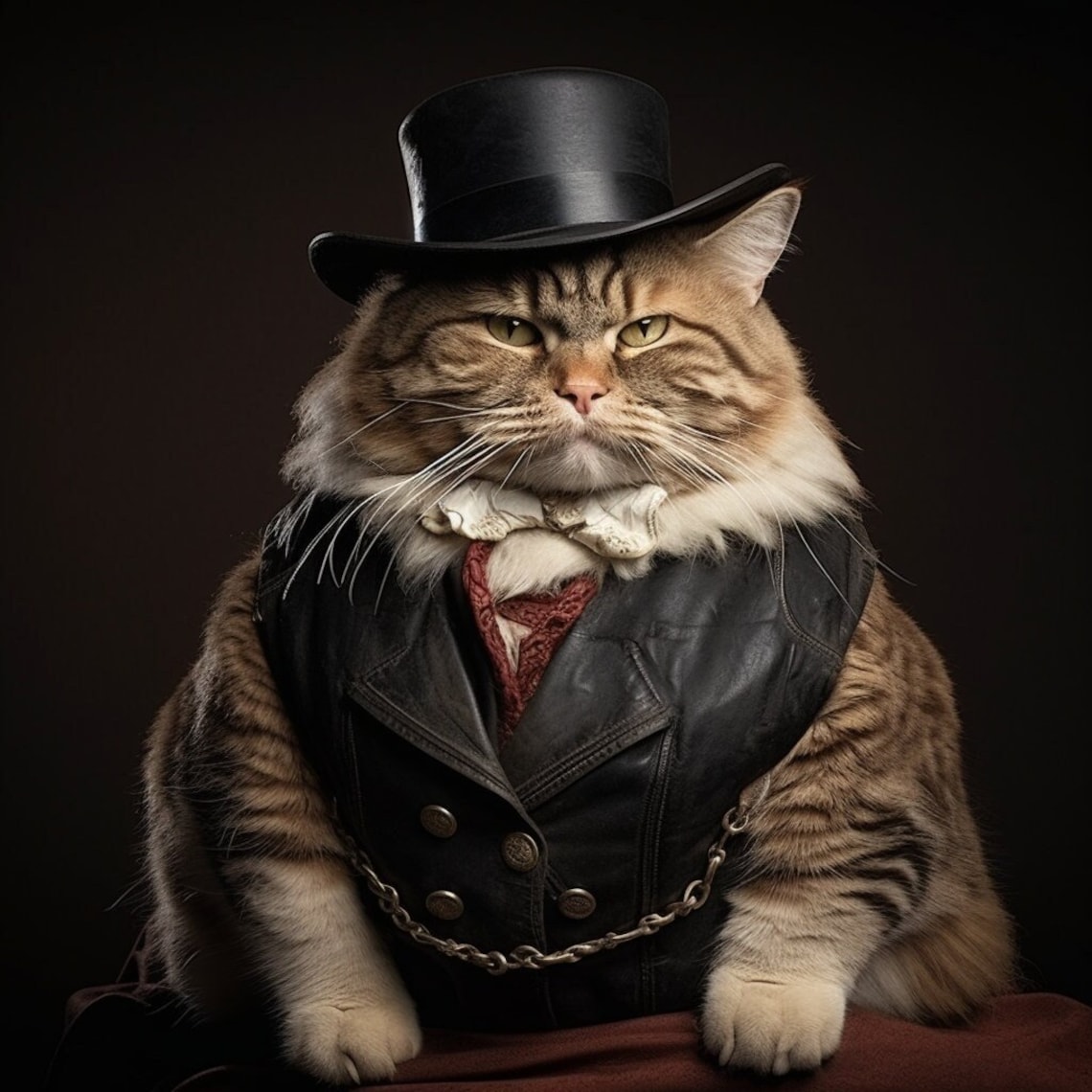 Fat Fat Cowboy Cat - Etsy