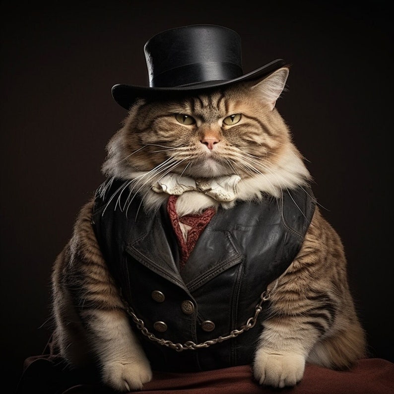 Fat Fat Cowboy Cat - Etsy