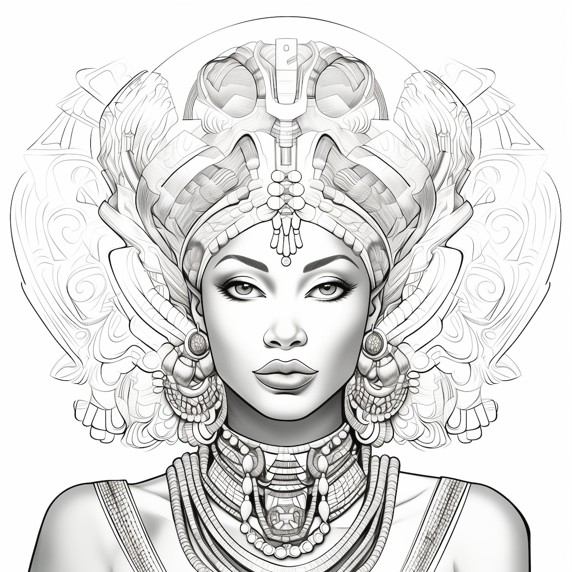 African Queen Coloring Pages 1 - Etsy