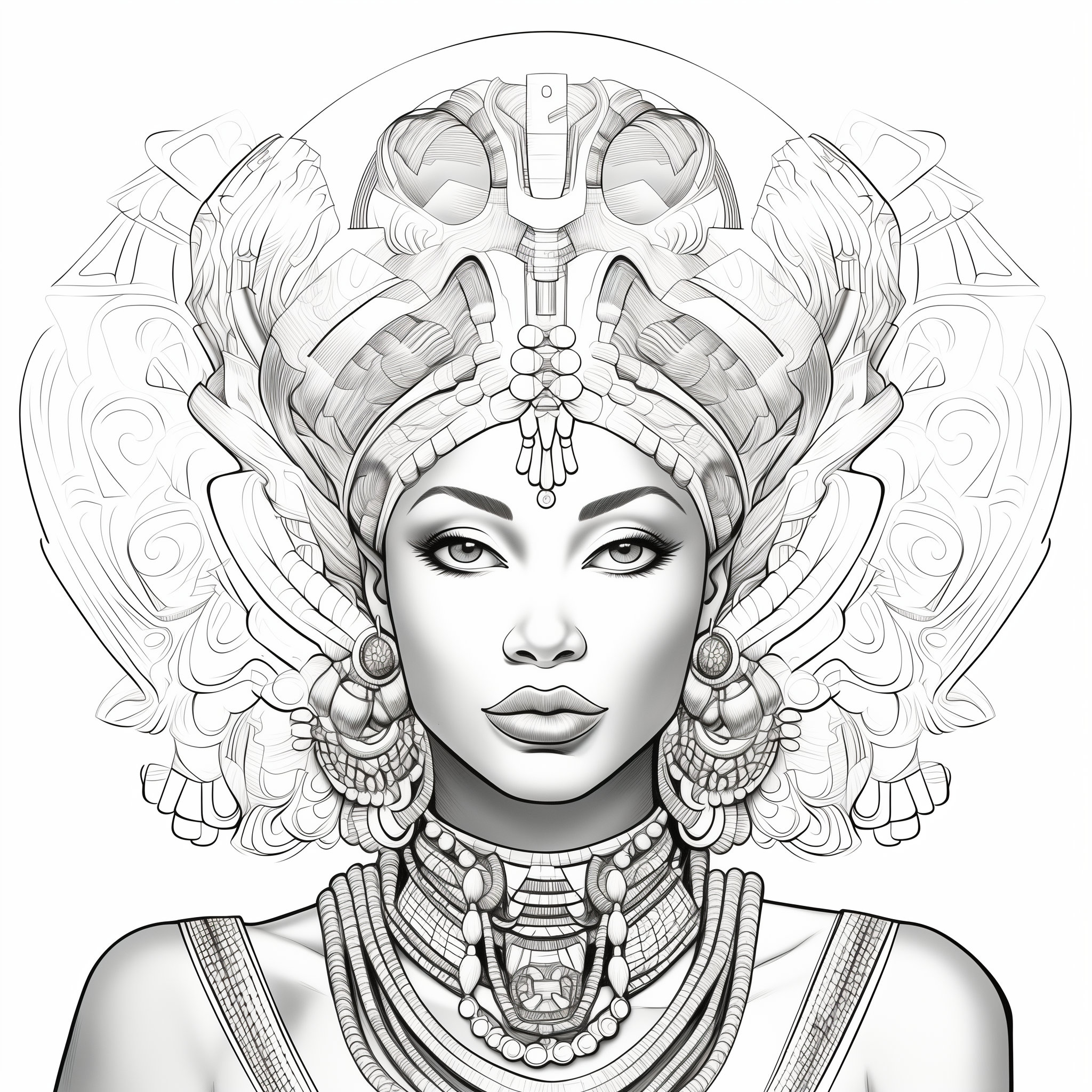 African Queen Coloring Pages 1 - Etsy