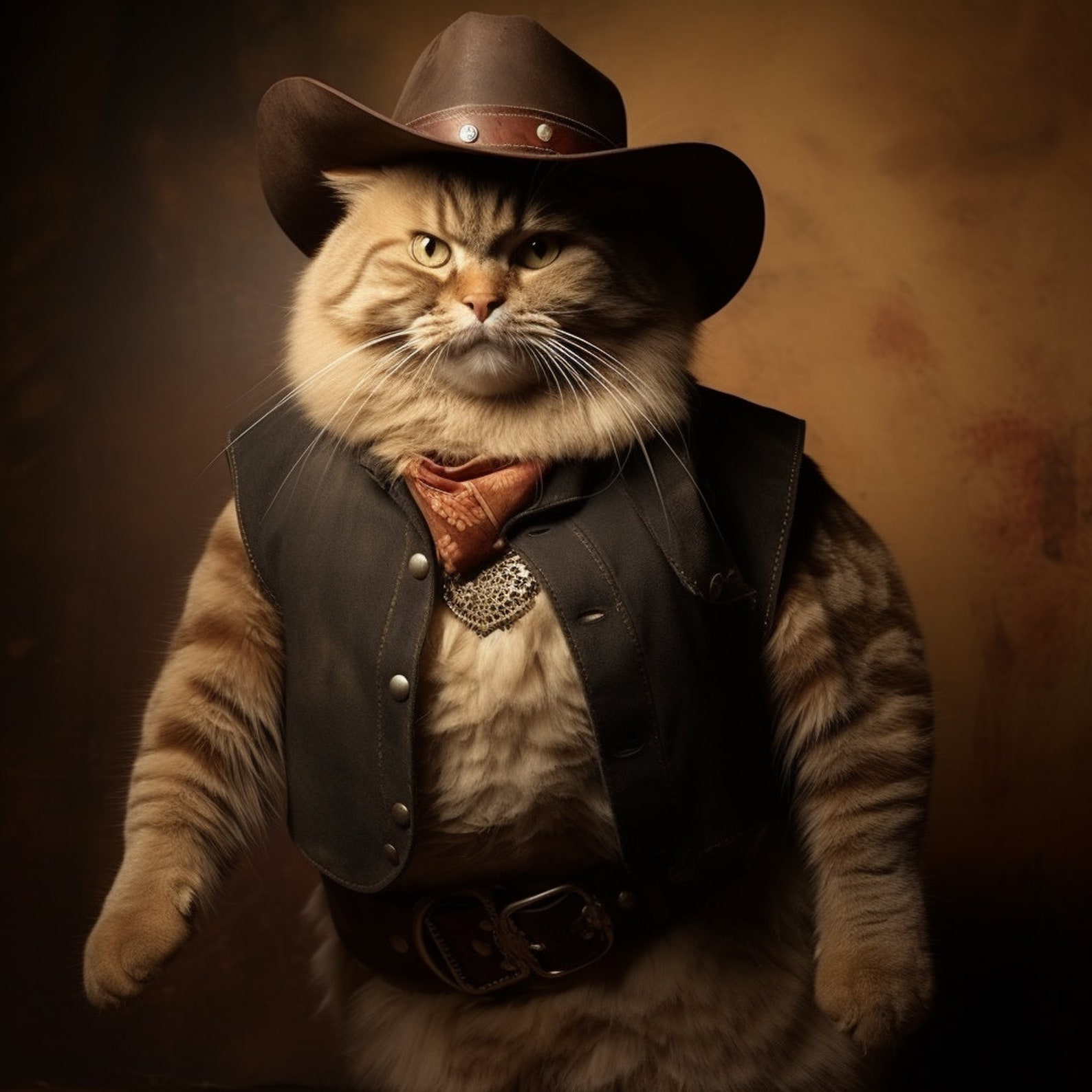 Fat Fat Cowboy Cat - Etsy