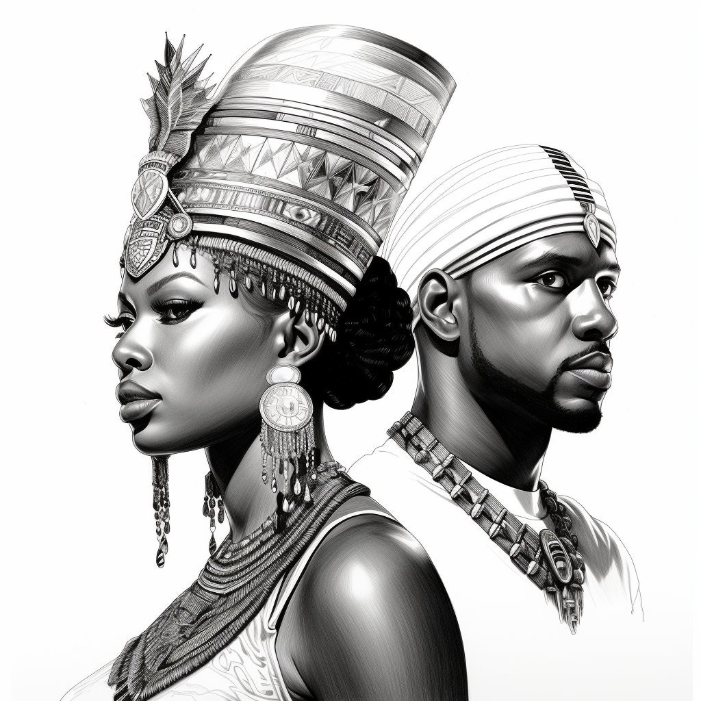 African King and Queen Coloring Pages - Etsy