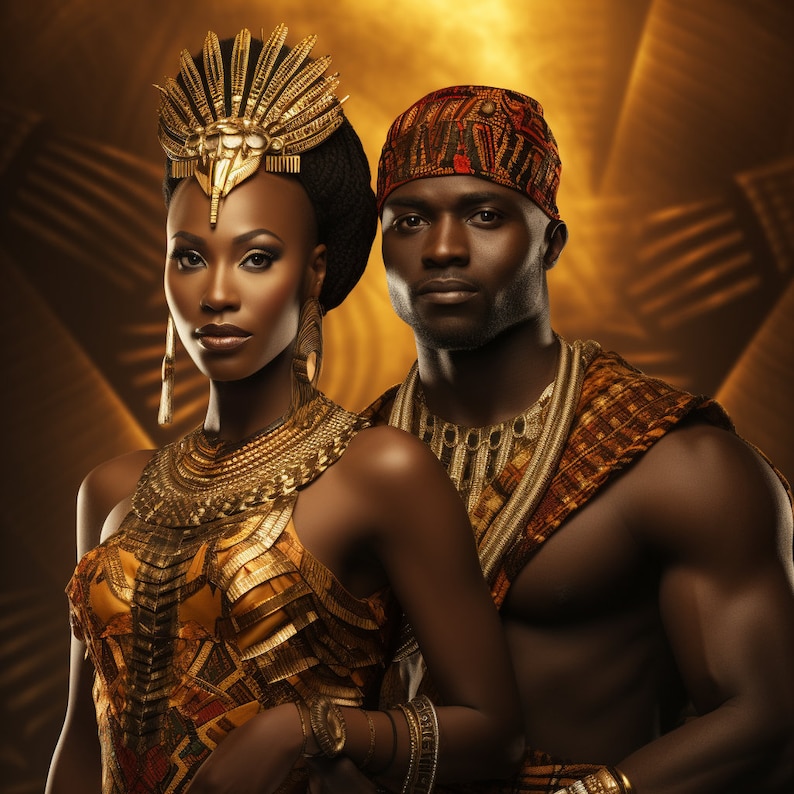 African King and Queen Classic Edition V love and Gold - Etsy