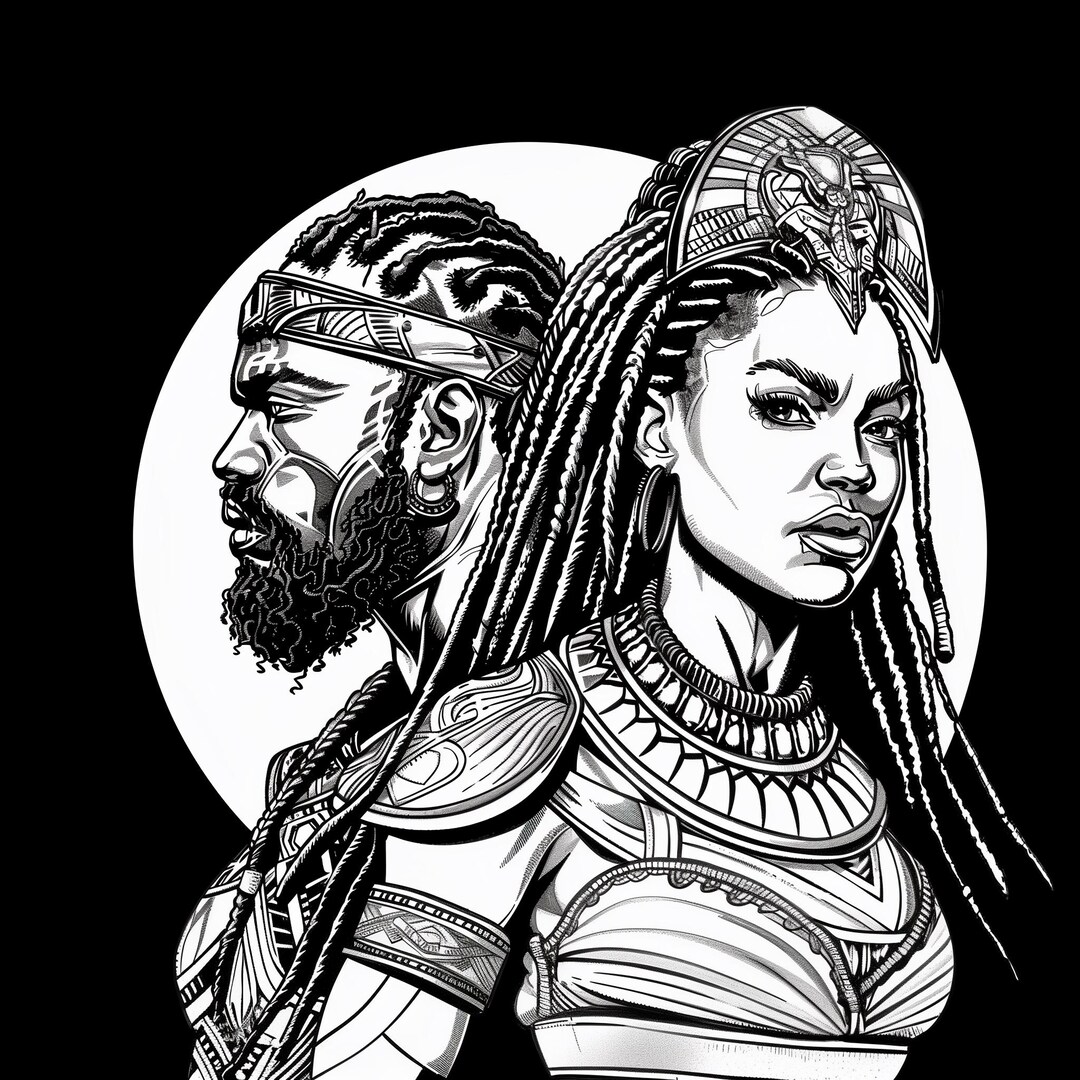 African King and Queen Coloring Pages 2 (royal Warriors Edition) - Etsy