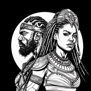 African King and Queen Coloring Pages 2 (royal Warriors Edition) - Etsy