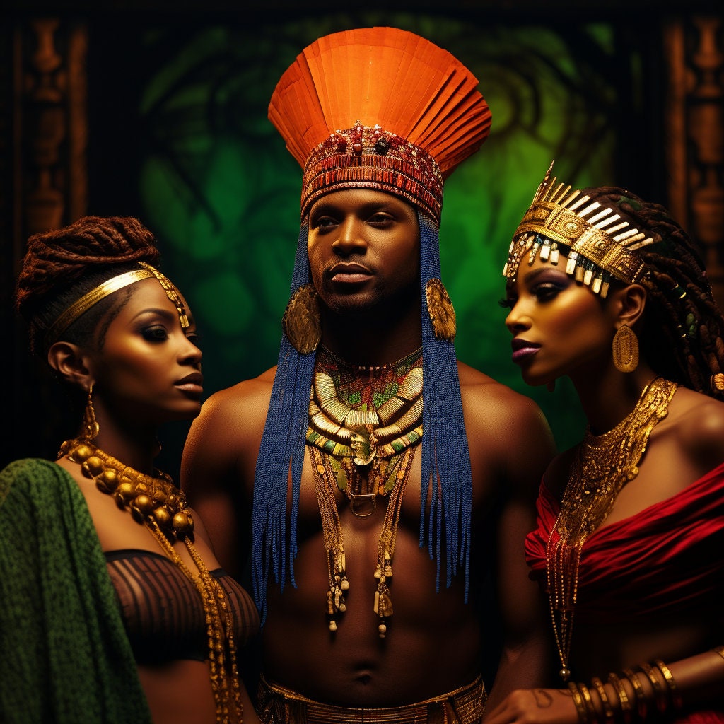 African King and His Queens I - Etsy