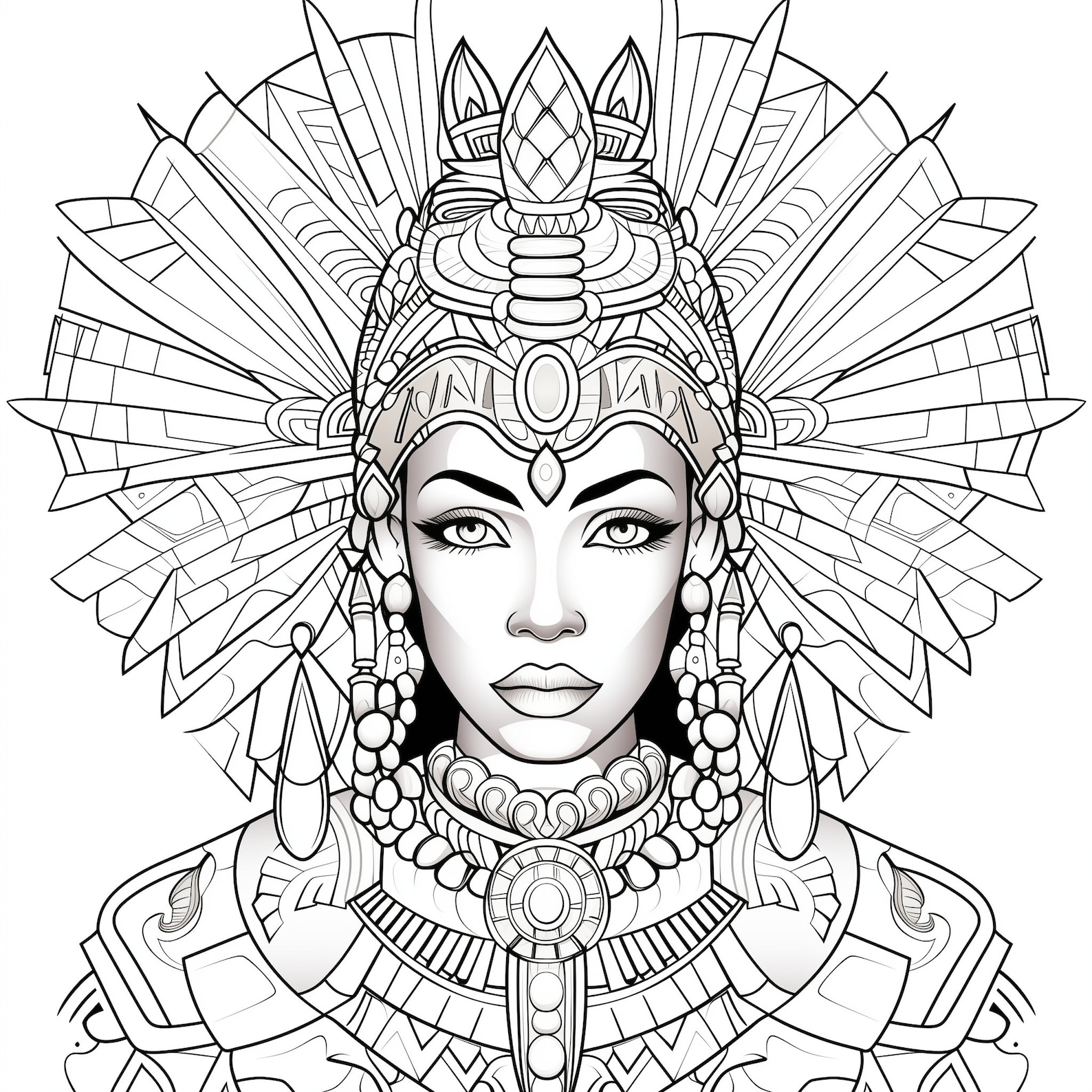 African Queen Coloring Pages 1 - Etsy