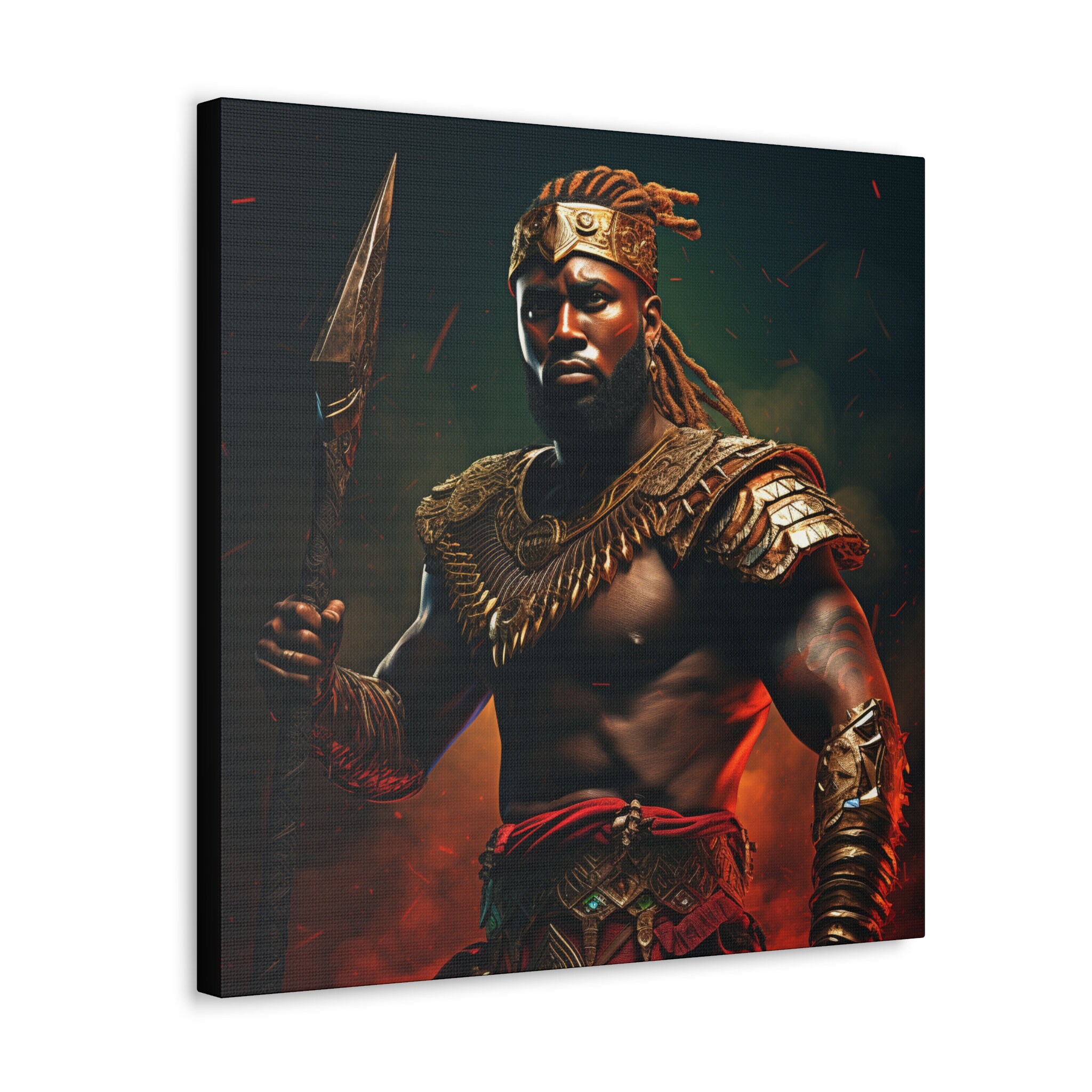 African Battle Warriors V Canvas Gallery Wraps - Etsy