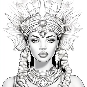 African Queen Coloring Pages 1 - Etsy