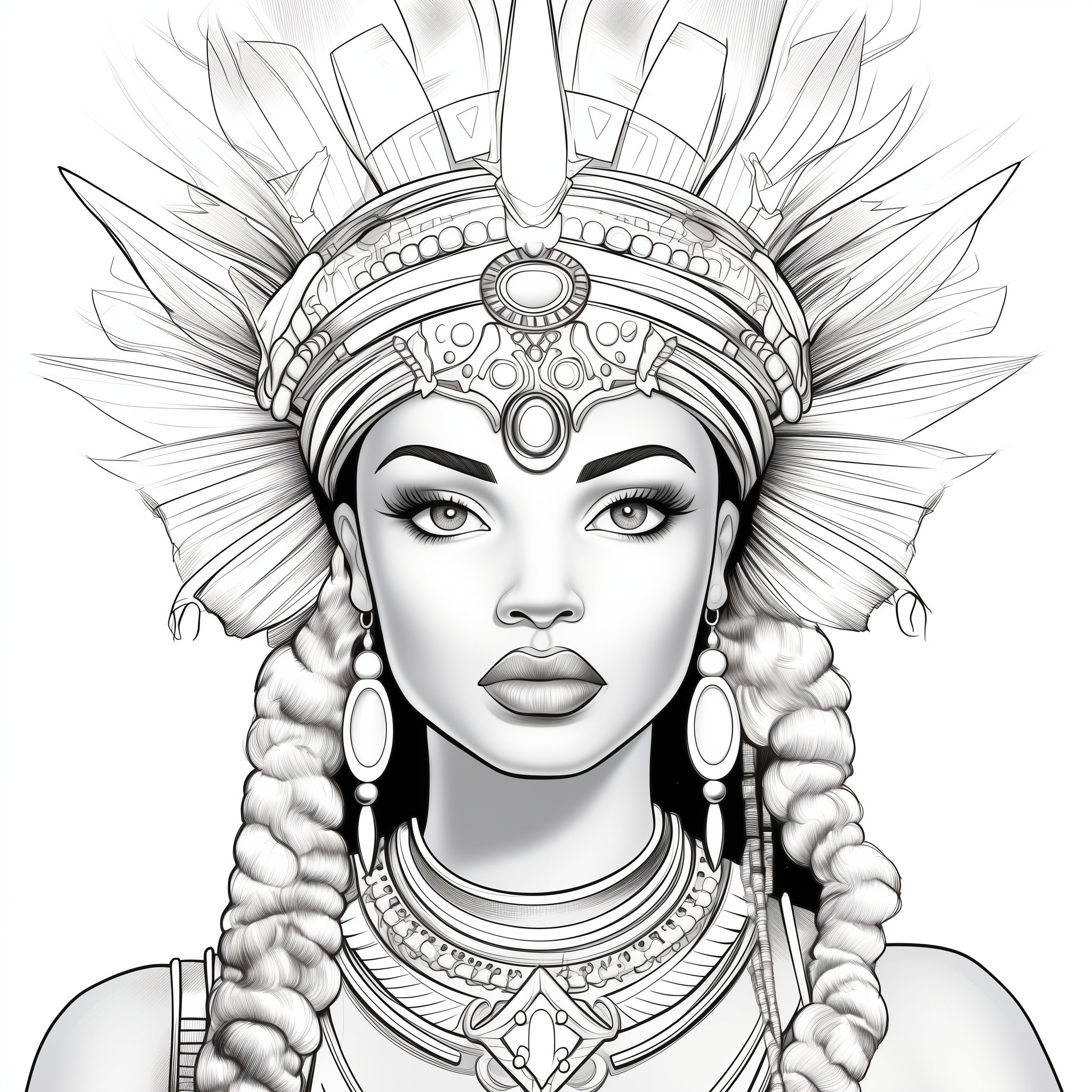 African Queen Coloring Pages 1 - Etsy