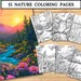 15 Nature Coloring Pages - Printable Scenic Coloring Pages - Relaxing ...