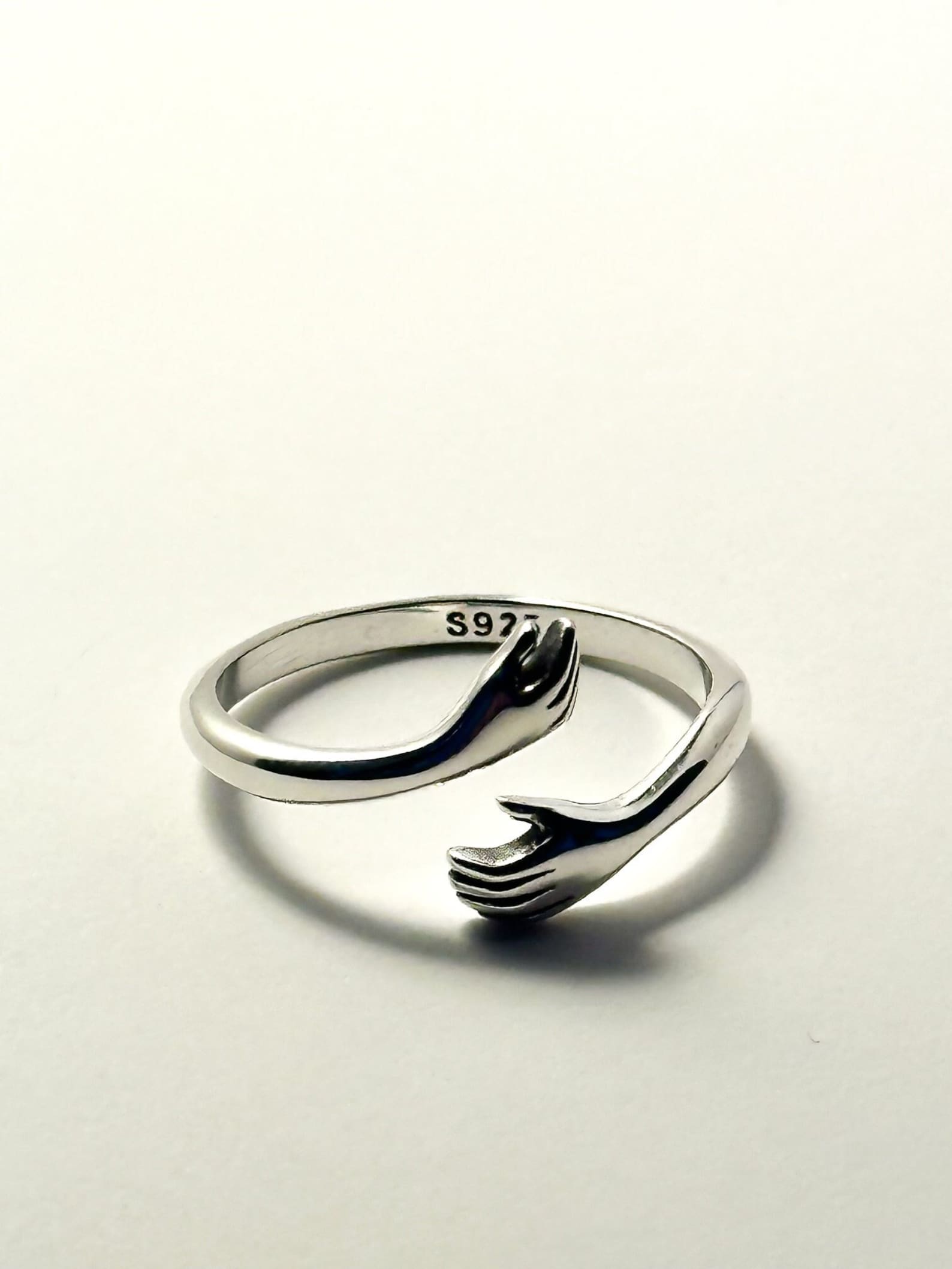 925 Sterling Silver Ring, Dainty Love Hug Ring, Hug Hand Ring, Couple Lover Ring, Perfect Gift ...