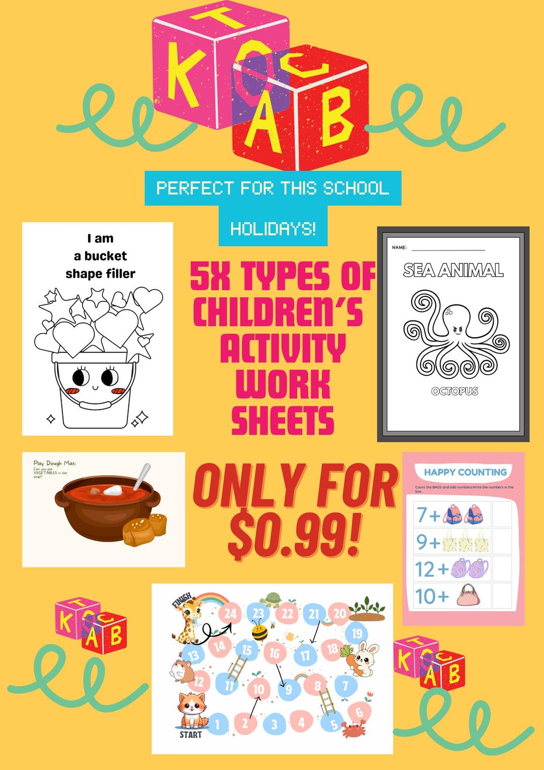 Pintable Children Worksheet Activity - Etsy Australia