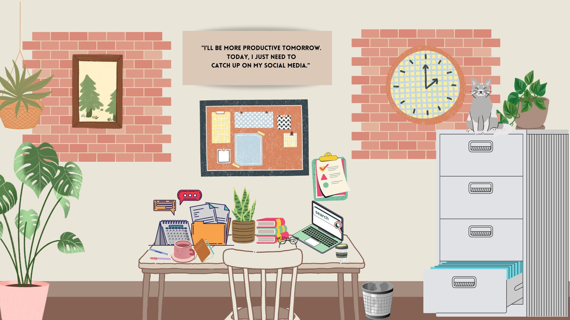 1x Cute Office Desktop Wallpaper - Etsy