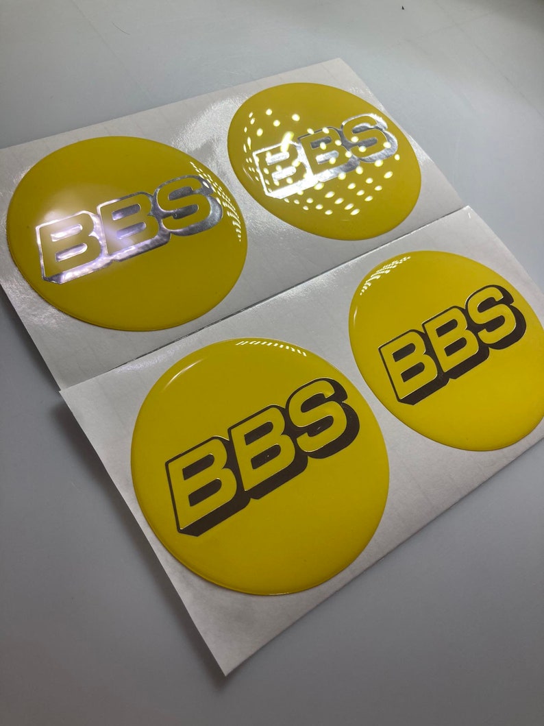 Set of 4 BBS Logo Hubcap Badges 3D Stickers Made in Italy. Customizable ...