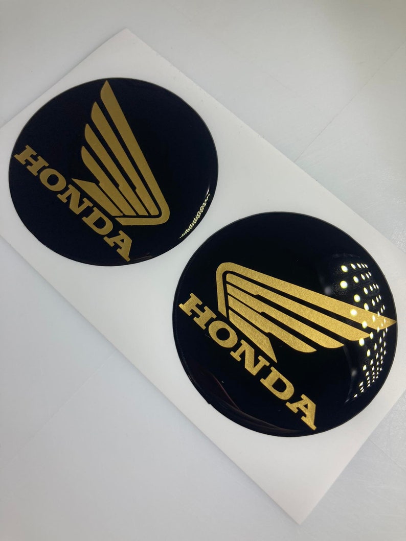2 HONDA Emblem 3D Resin Stickers Glossy Effect Top Quality Product Made ...
