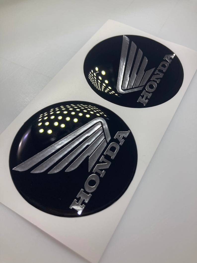2 HONDA Emblem 3D Resin Stickers Glossy Effect Top Quality Product Made ...
