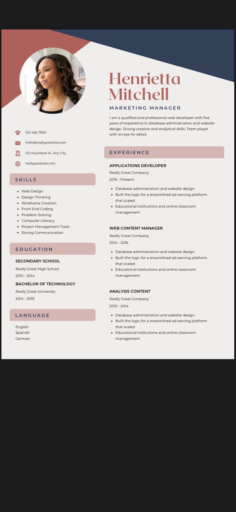 CV TEMPLATE - Etsy